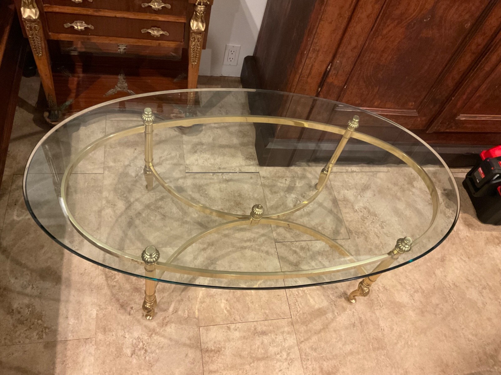 Ethan Allen Collector’s Classics Italian Brass and Glass Oval Table | eBay