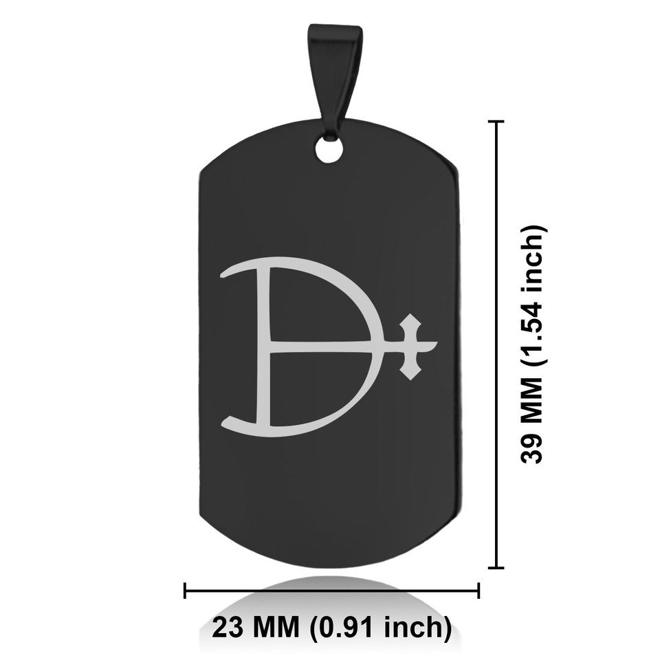 Stainless Steel Ancient Alchemy Magic Elemental Symbol Dog Tag Pendant ...