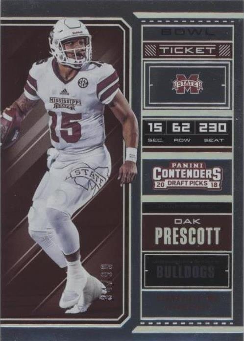2018 Panini Contenders Draft Picks - Season Ticket Dak Prescott #24 ...
