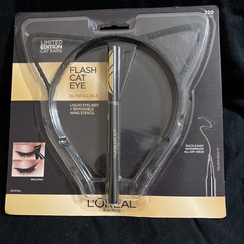 SEALED L’Oréal Flash Cat Eye Liquid Eyeliner, Removable Wing Stencil w ...