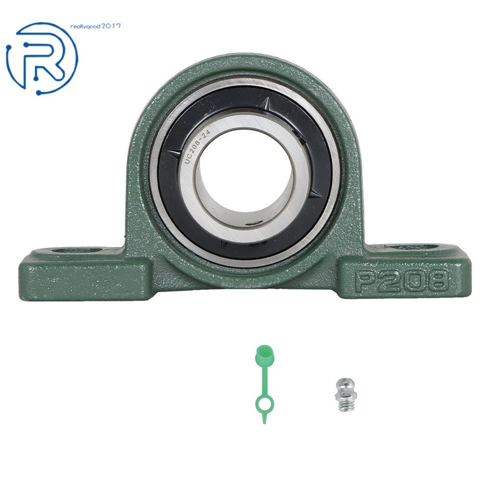 2Pack UCP208-24 Solid Base Pillow Block Bearing Self Aligning 2 Bolt 1 ...