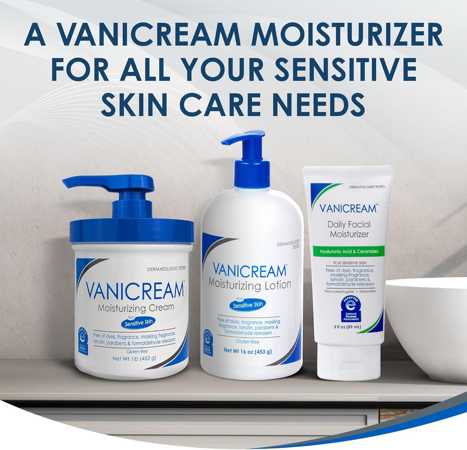 Moisturizing Skin Cream with Pump for Sensitive Skin - Can Be Used for ...