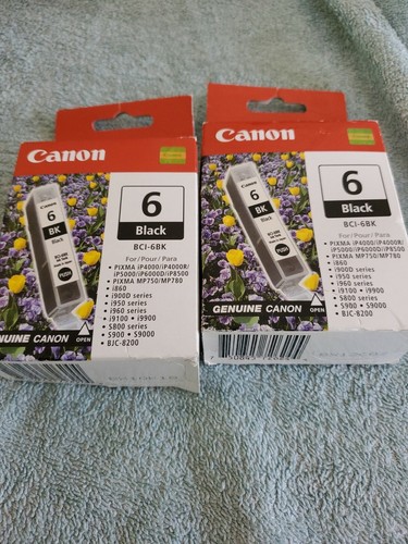 NEW Canon BCI-6BK Black Ink GENUINE i860 I900D I950 I960 I9100 S800 ...