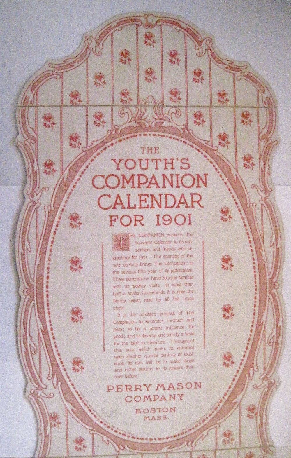 1901 Gorgeous Three Piece Calendar "Compliments The Youth's Companion ...