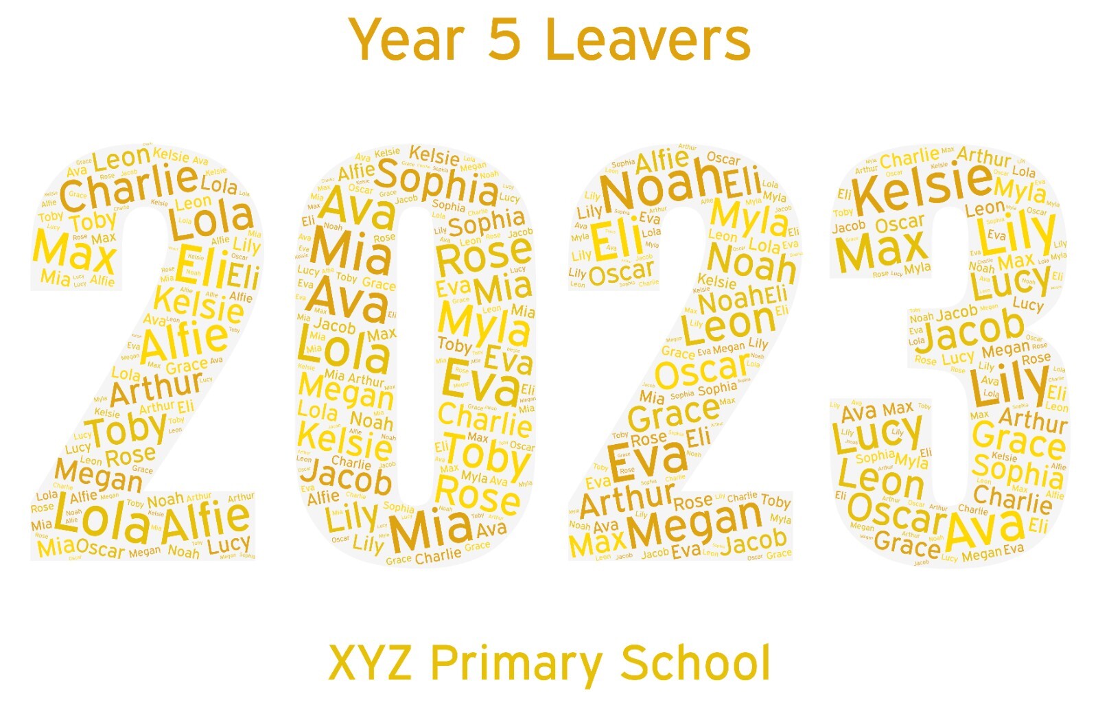 Personalised Word Art Print Teacher Gifts School Class Leavers End of ...