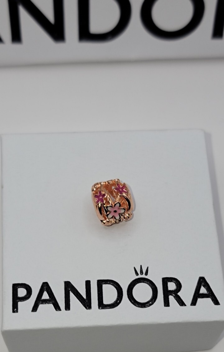 🔅Pandora Openwork Pink Daisy Flower Bead Charm 788772C01 | eBay