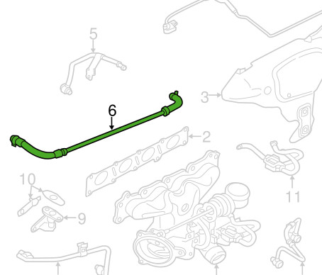 OEM Jaguar XF X260 Water Inlet Coolant Line Hose C2G2674 Genuine for ...