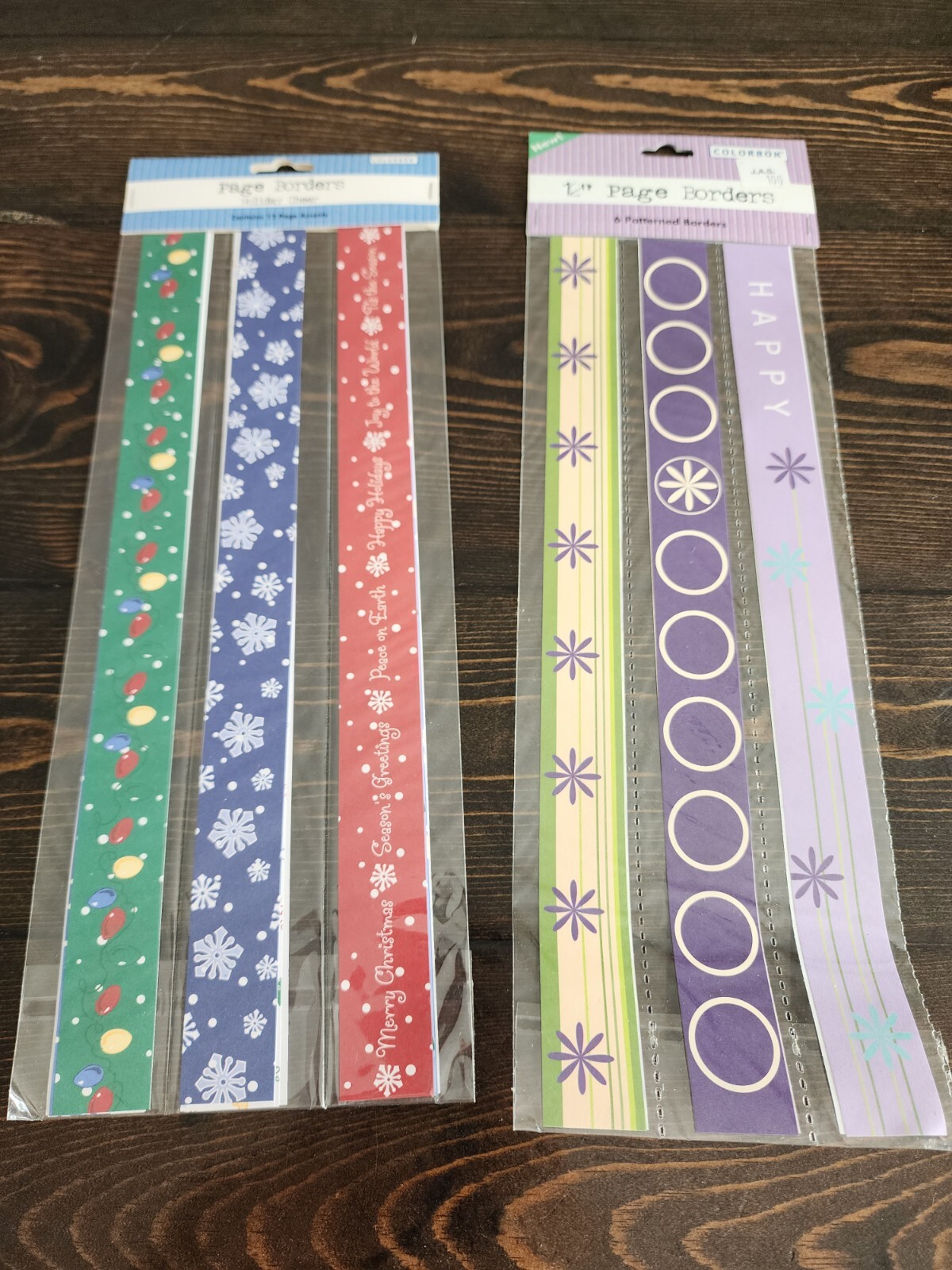 Lot Of 2 Colorbok 12" Page Borders - Christmas & Purple - Retired NEW ...