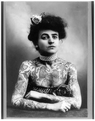 Maude Stevens Wagner,1877-1961,Circus Performer,1st known Female Tattoo ...