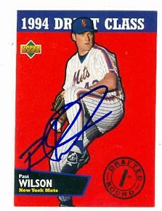 Paul Wilson autographed baseball card (New York Mets) 1994 Upper Deck ...