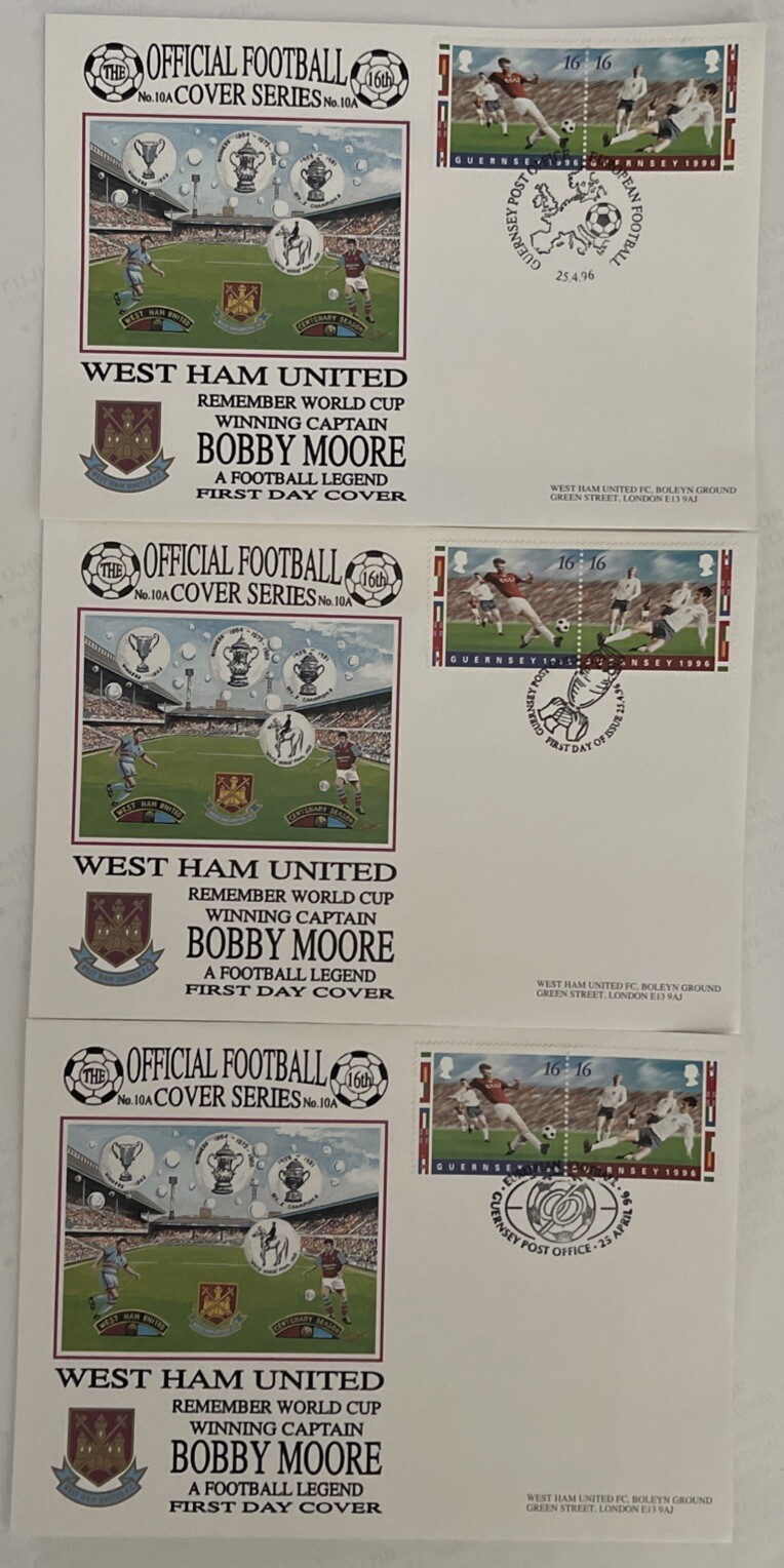West Ham World Cup Winning Cpt Bobby Moore 25 Apr 1996 X 3 Dawn First ...