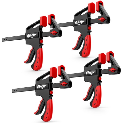 6" Mini Bar Clamps for Woodworking 4-Piece, One-Handed Clamp/Spreader ...