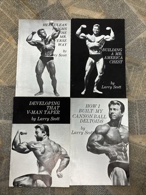Larry Scott Bodybuilding Booklets Lot Of 4 Workout Herculean Thighs Mr ...