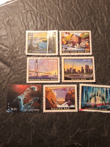 7 Different Priority + Express Mail High Denomination Used Stamps With ...