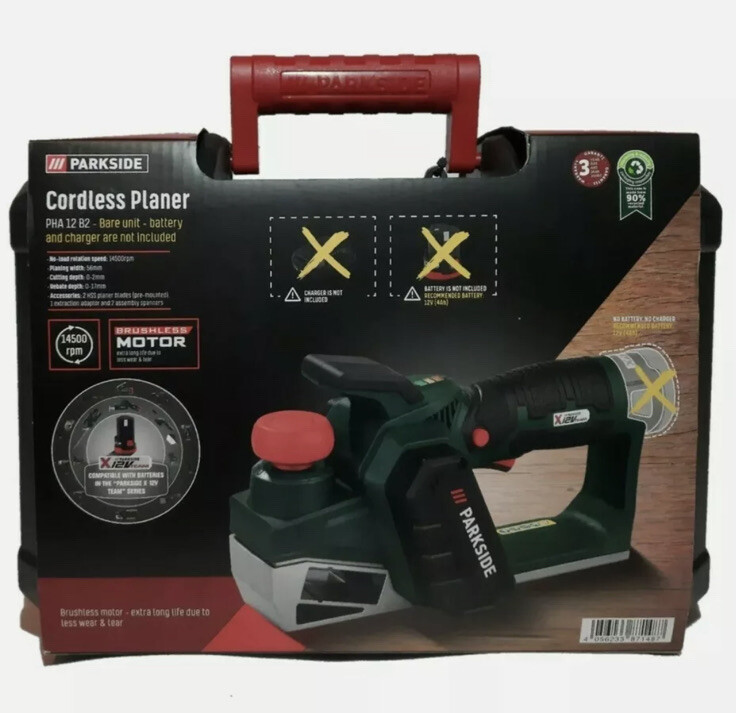 Parkside 12V Cordless Wood Planer + Access Brushless Motor - Bare Unit ...