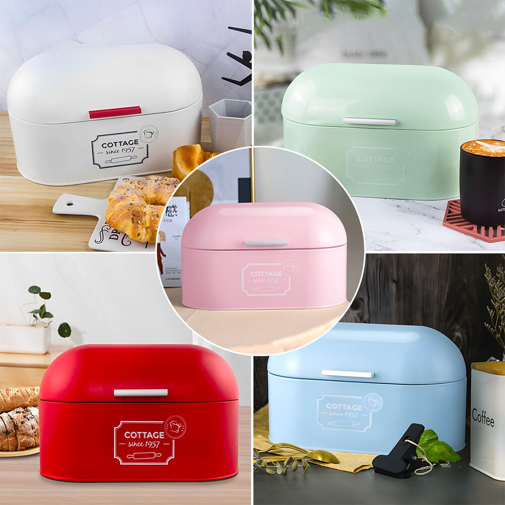 Tabletop Bread Bin Kitchen Food Loaf Storage Container Organiser Cover ...