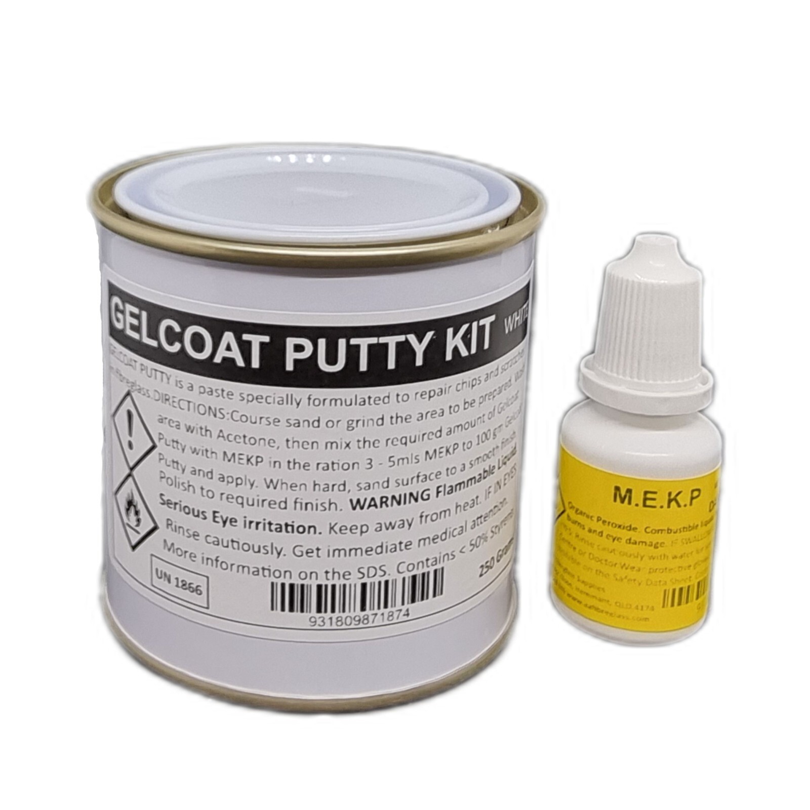 Gelcoat Putty - Fibreglass Repair Kit (White) - 250gm - Chip & Scratch ...