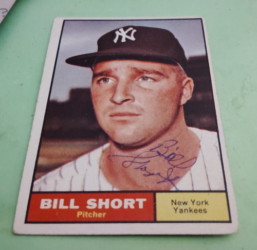 1961 Bill Short SIGNED Topps MLB Baseball Card #252 New York Yankees ...