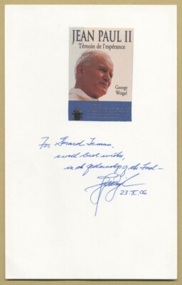 George Weigel - American author - Signed card + Photo - Washington 2006 ...