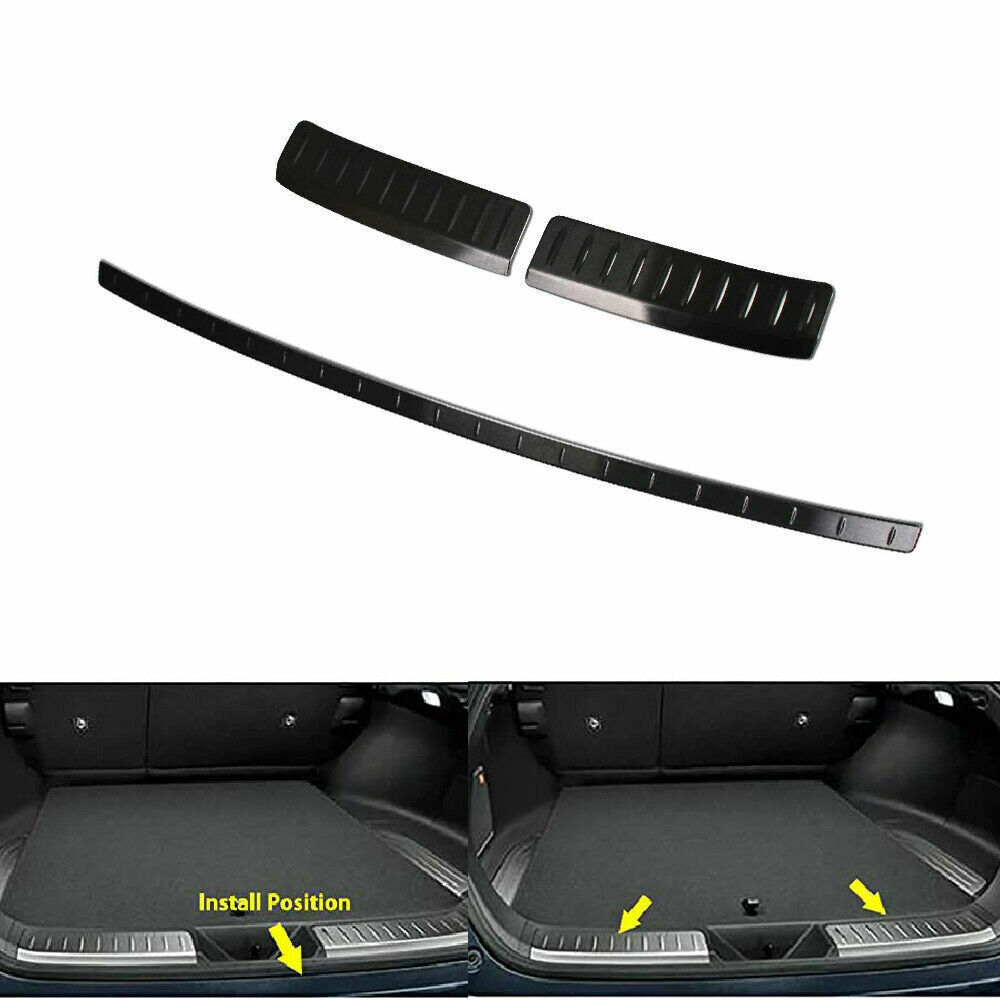 Black Rear Door Plate Scuff Bumper Cover Trim 3P For Toyota VENZA 2021 ...