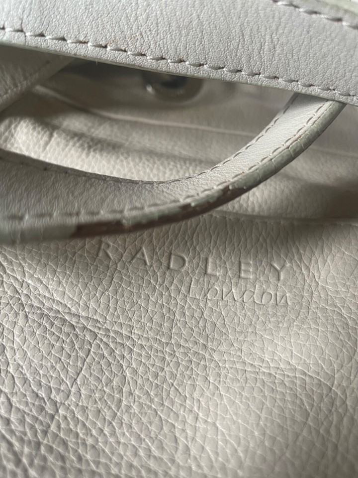 RADLEY CREAM LEATHER SHOULDER BAG | eBay UK