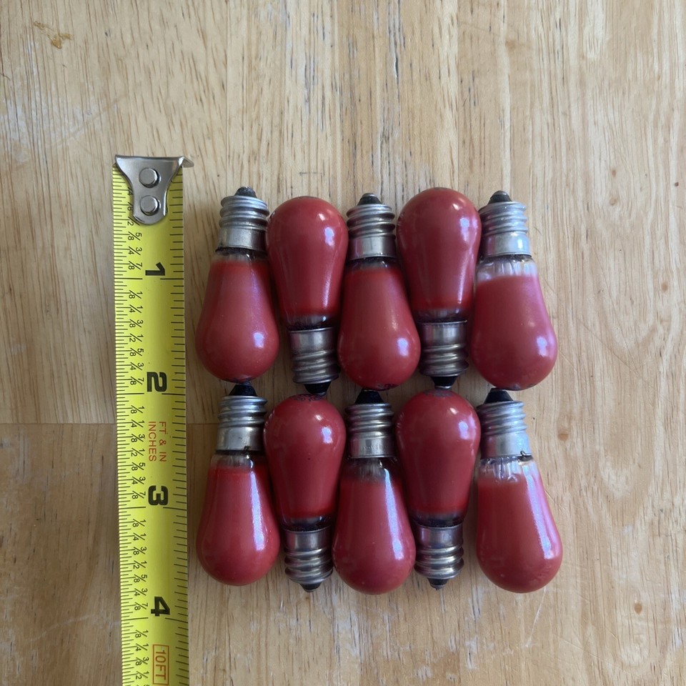 10 CERAMIC RED 6S6 INDUSTRIAL indicator BULB C7 Christmas E12 Rudolf ...