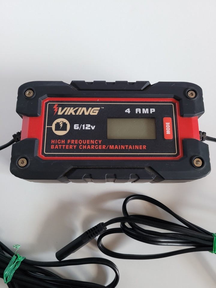 Viking 4 Amp 6/12v High Frequency Battery Charger/ Maintainer for Car ...