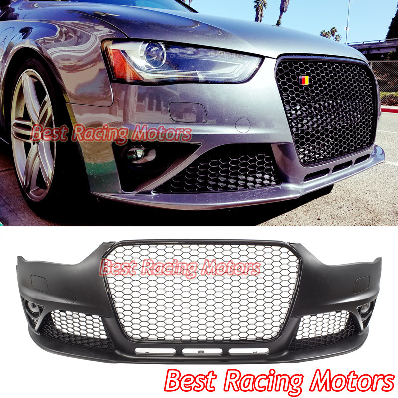For 2013-2016 Audi A4 S4 B8.5 RS4 Style Front Bumper + Black Grill ...