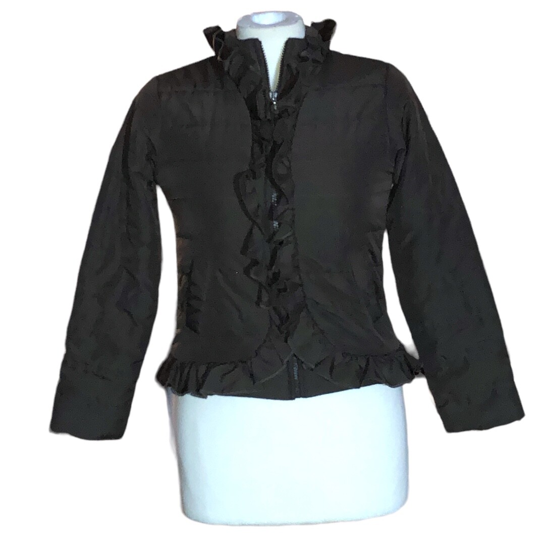Gymboree ruffle puffer jacket, Chocolate Brown, size … - Gem