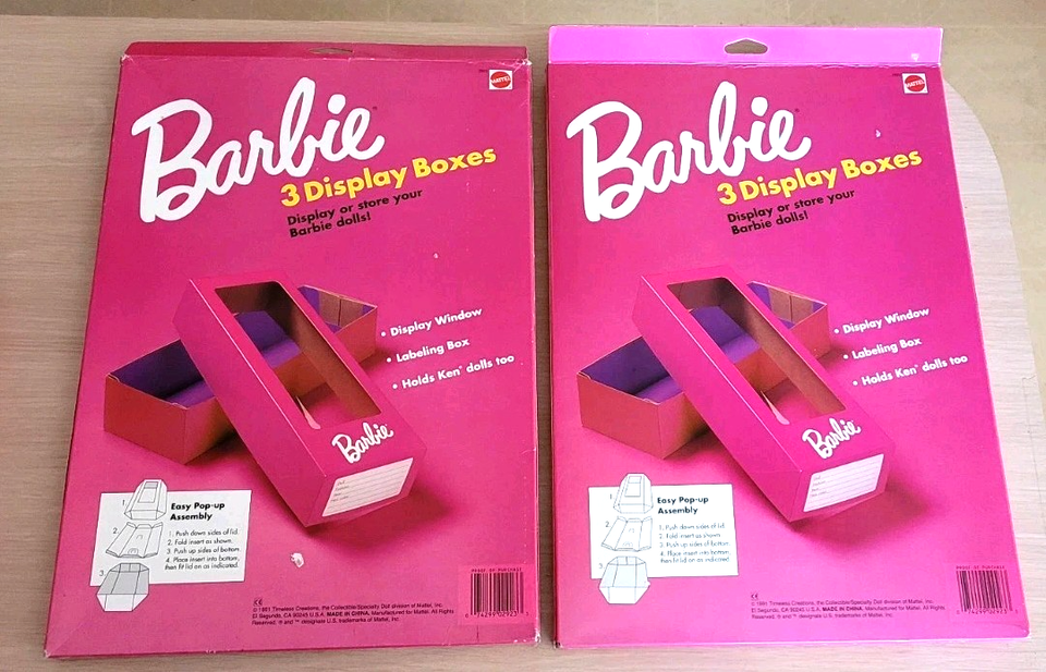 Last Call: Barbie Doll **1991 Mattel 2923 Pink Display Boxes, Art ...
