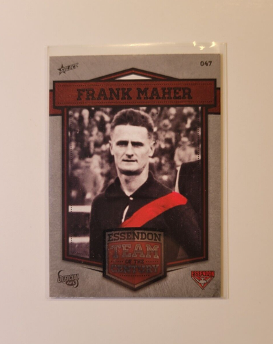 2013 AFL SELECT ESSENDON BOMBERS HALL OF FAME 140 YEARS CARD FRANK ...