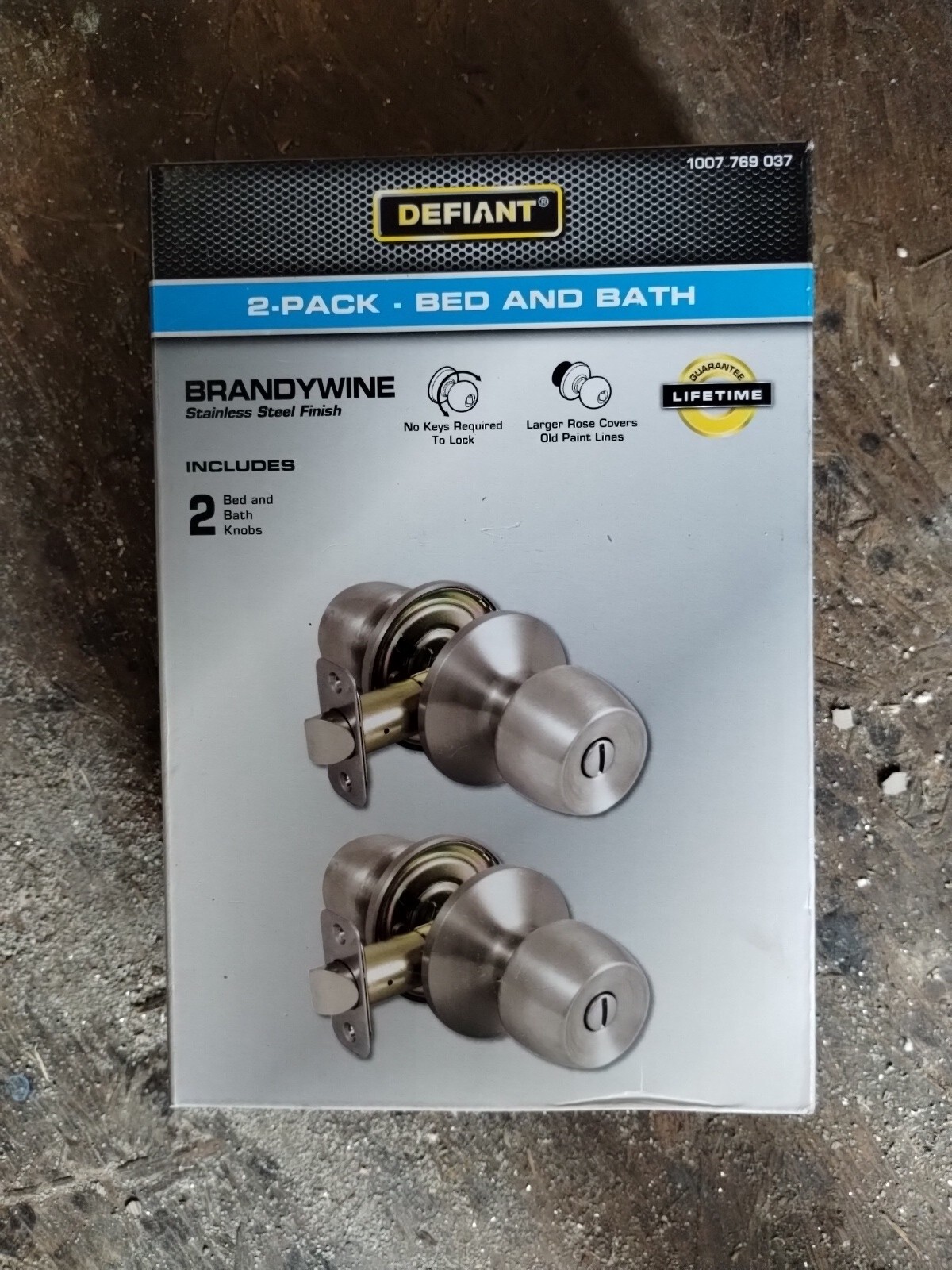 Defiant Brandywine Bed And Bath Door Knob Combo Pack In Stainless Steel ...