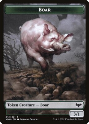 MTG Magic the Gathering Token - Boar (12/596) Innistrad Crimson Vow LP ...