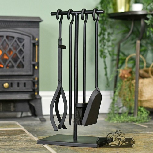 Black Simplistic Fireside Companion Set Tool Set | eBay UK