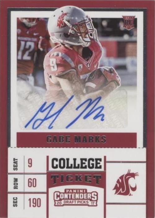 2017 Panini Contenders Draft Picks - College Ticket Gabe Marks #224 (AU ...