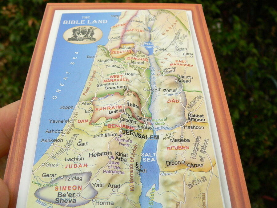 12 Tribes of Israel 3-D HOLY LAND MAGNET MAP 16cm Hebrew Bible Old New ...