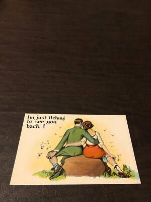 HUMOR - UNPOSTED POSTCARD - I'M JUST ITCHING TO SEE YOU BACK ...