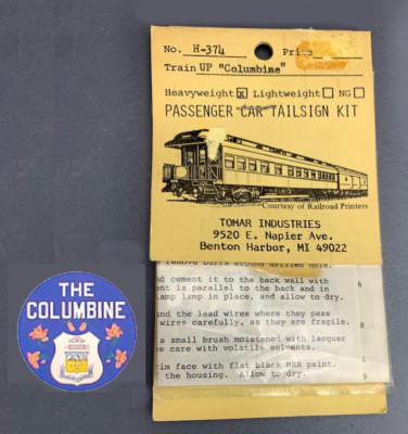 HO 374 Tomar Industries Lighted Drumhead Kit Union Pacific Columbine ...