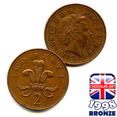 A BRITISH 1998 ELIZABETH II TWO PENCE 2p coin (BRONZE) 27 Years Old! | eBay