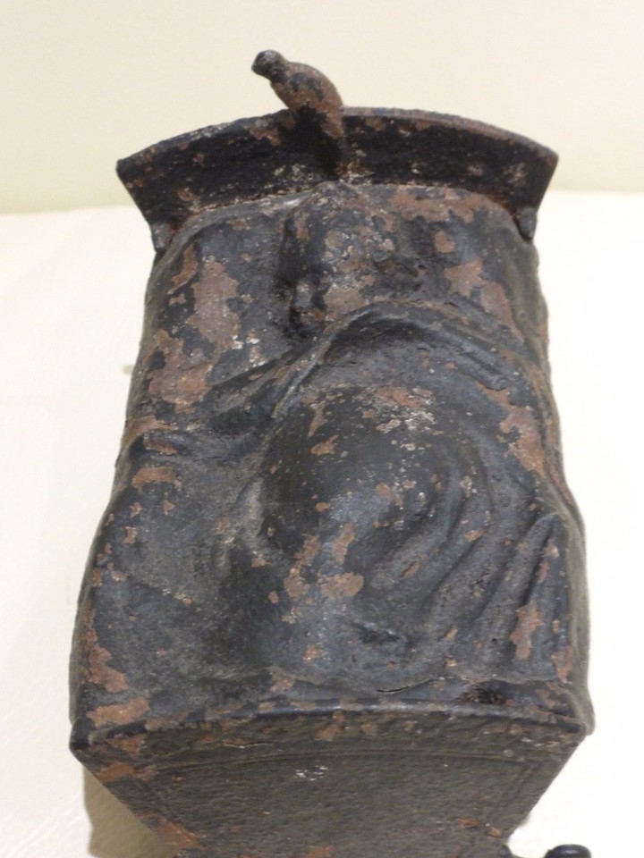 Nickeled Cast Iron Baby in Cradle Still Bank | eBay