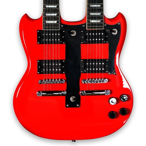 TARIO Double Neck Electric Guitar White 12 String & 6 String Mahogany ...