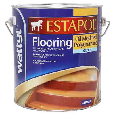 Wattyl Estapol Flooring OIL MODIFIED POLYURETHANE GLOSS, Interior 1L or ...