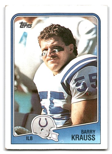 Barry Krauss 1988 Topps FOOTBALL #127 Indianapolis Colts Rookie RC | eBay