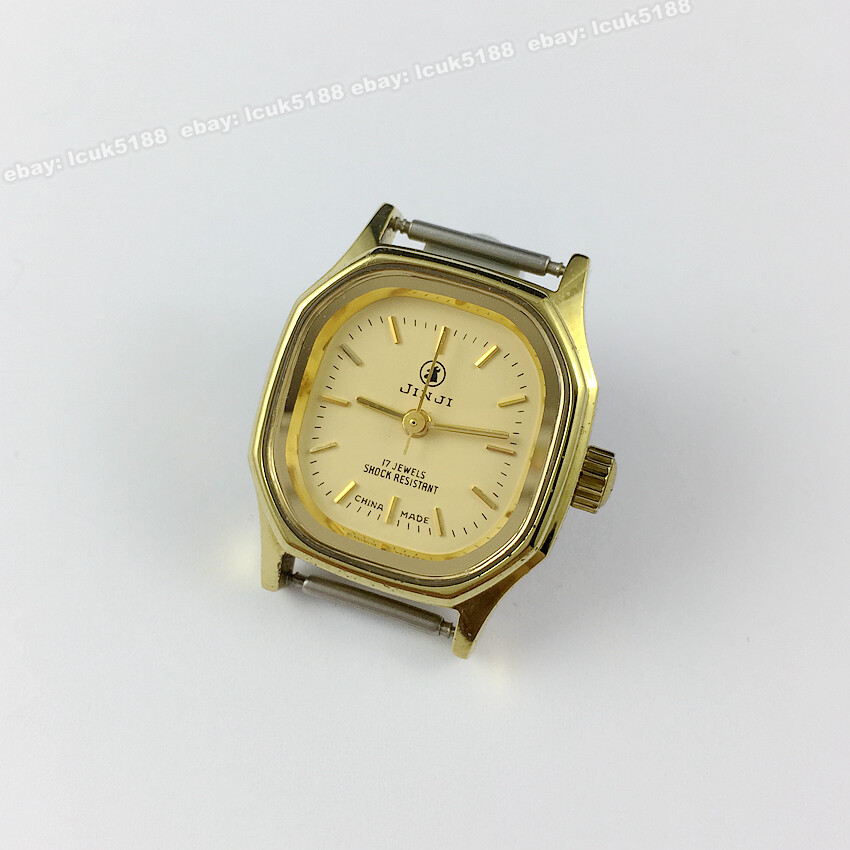 Vintage Jinji Square Ladies Watch 26mm Yellow Stick Mark Hand Wind ...