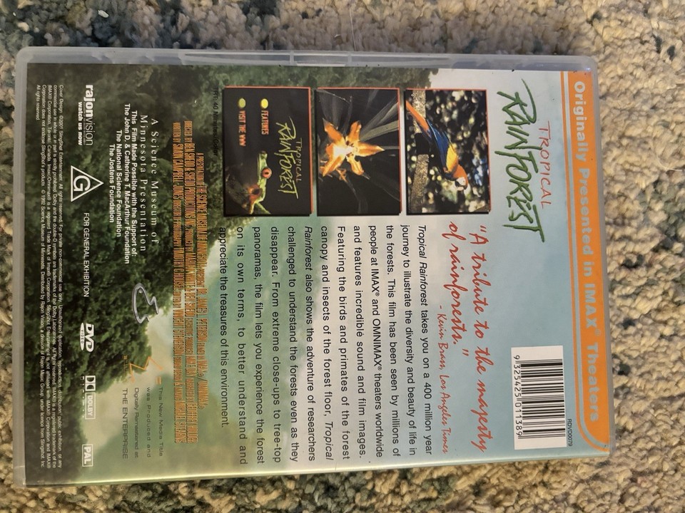 Imax - Tropical Rainforest (DVD, 1992) Documentary Region 4 ...