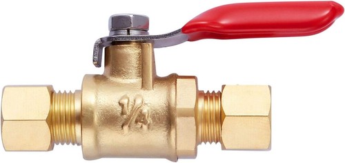Brass Shut Off Valve 1/4 Inch Compression Fitting for Refrigerator ...