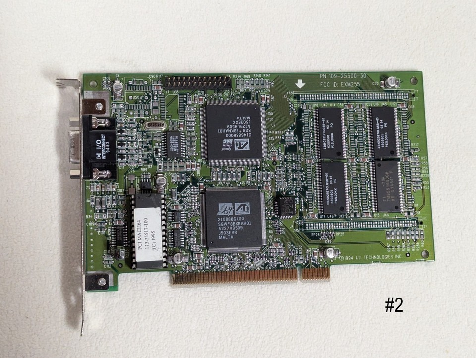 Vintage ATI Mach64 109-25500-30 2MB VGA PCI Video Graphics Card ...