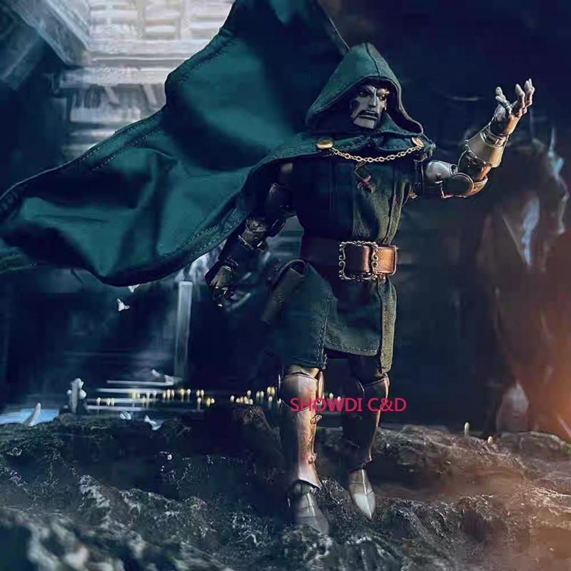 1/12 Green Wired Hooded Cloak Cape Clothes Belt For Doctor Doom 6 ...