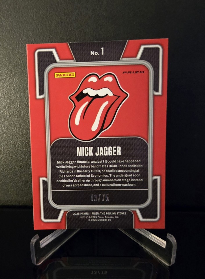 #'ed/75 MICK JAGGER SSP 2025 Panini Prizm The Rolling Stones Blue ...