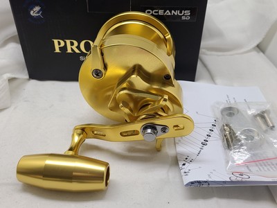 PRO GEAR Oceanus SD45 Pro Gear Star Drag reel Gold RH Aluminum Handle ...